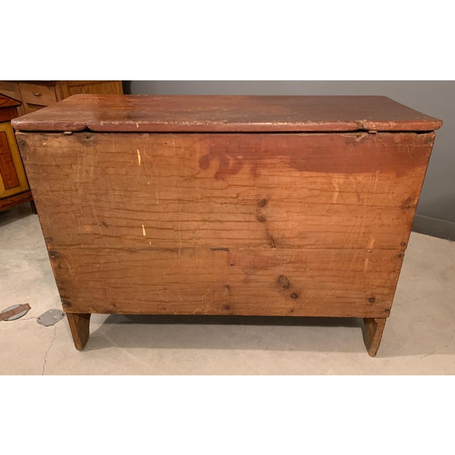 Mid 19th Century American Original Red Blanket Chest | Chairish