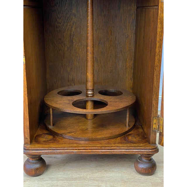 Antique Traditional Quartersawn Oak Liquor Bar Cellarette Cabinet ...