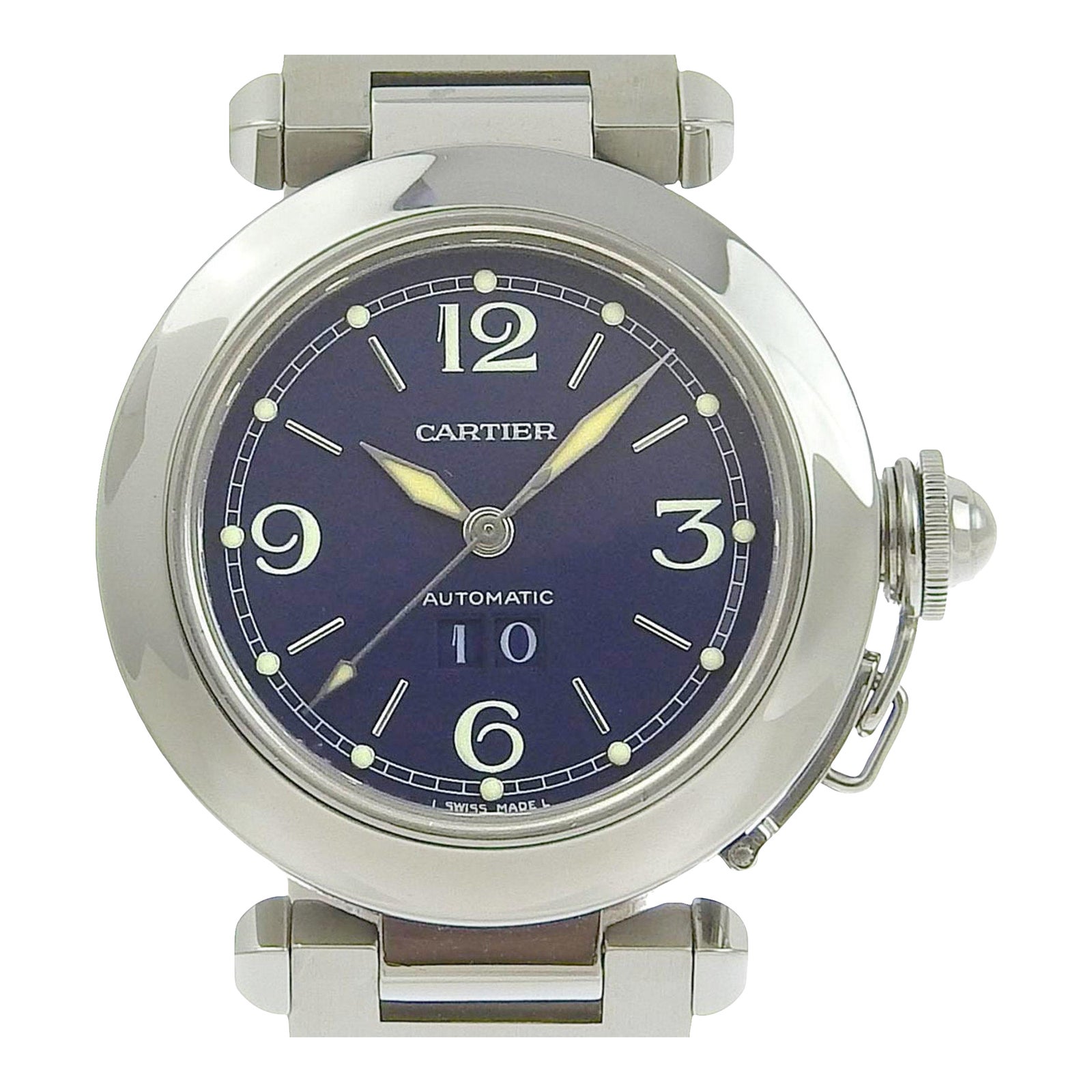 Cartier Pasha C Watch Big Date W31047M7 Stainless Steel Automatic Men's ...