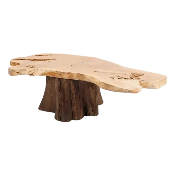 Rustic Teak Living Edge Coffee Table | Chairish