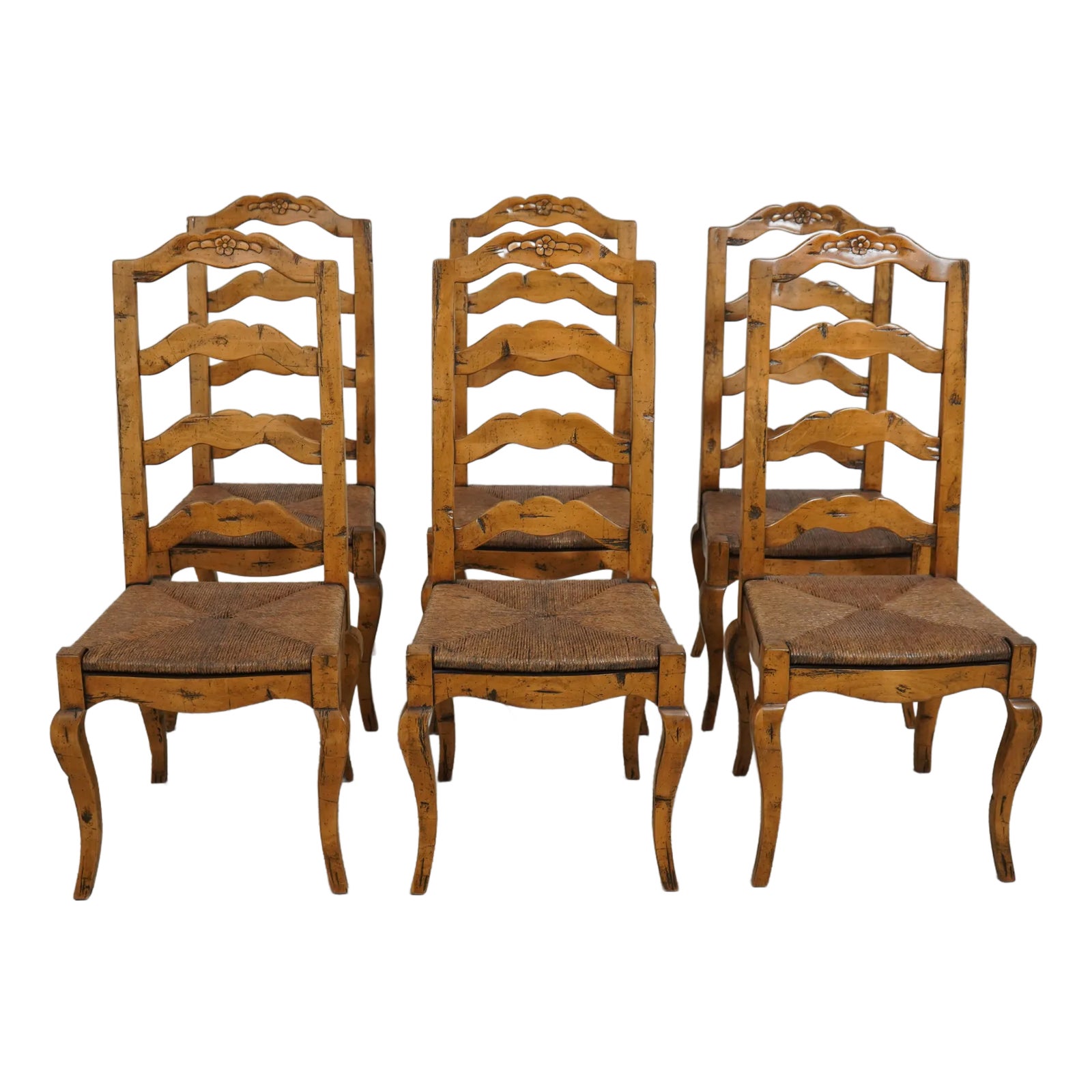 Set of 6 Guy Chaddock Country French Dining Room Chairs | Chairish