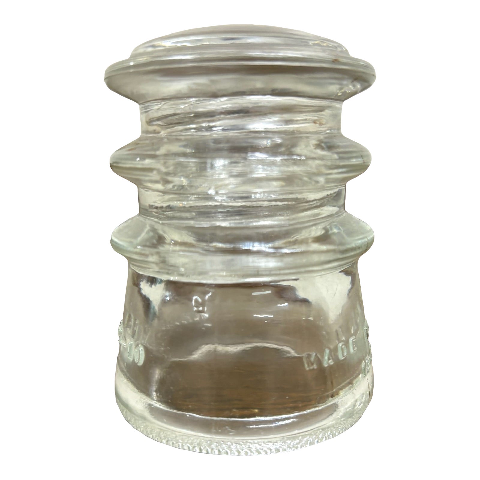 Vintage Clear Glass Hemingray-10 Insulator 13-54 | Chairish