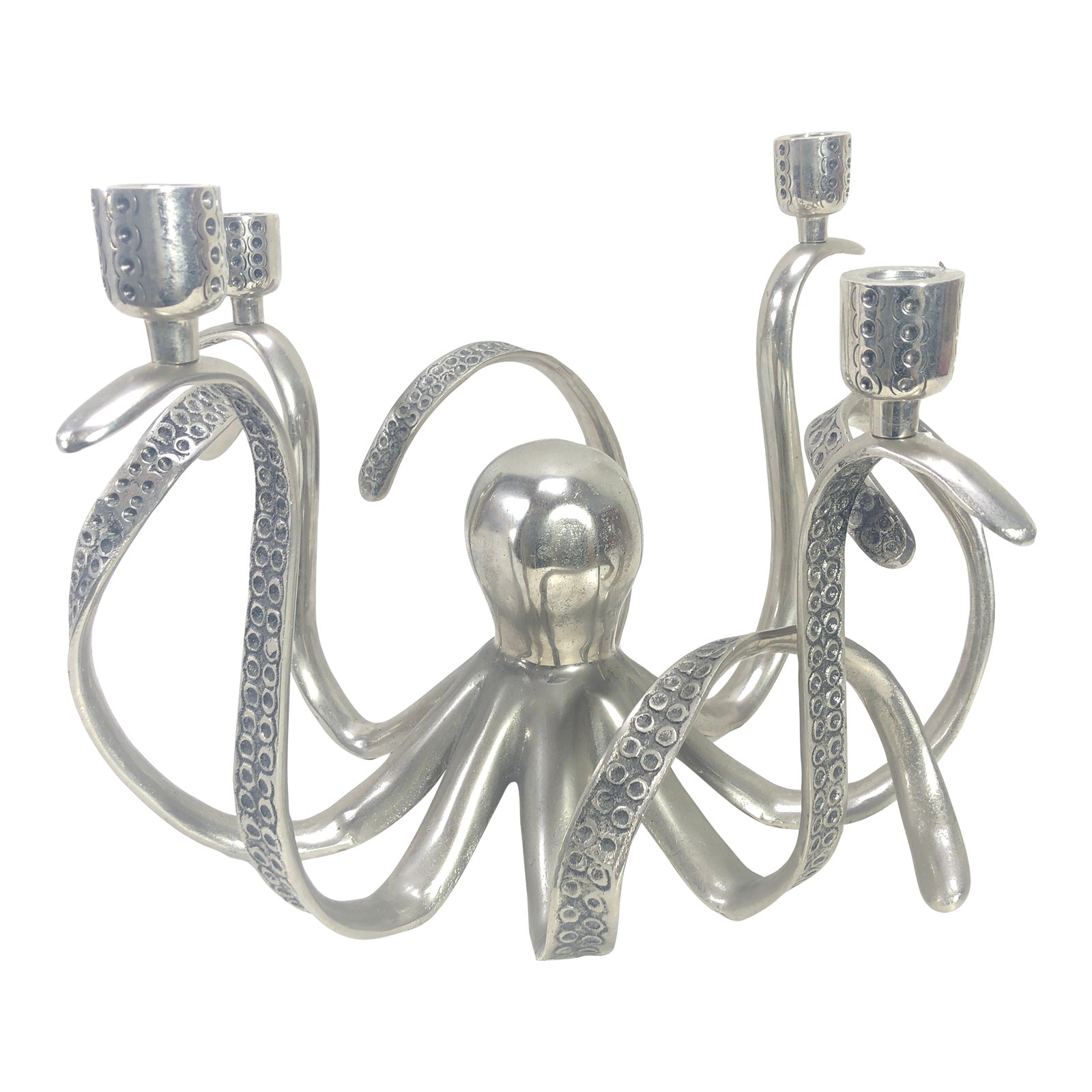 Nautical Aluminum Alloy Octopus Candelabra Centerpiece | Chairish