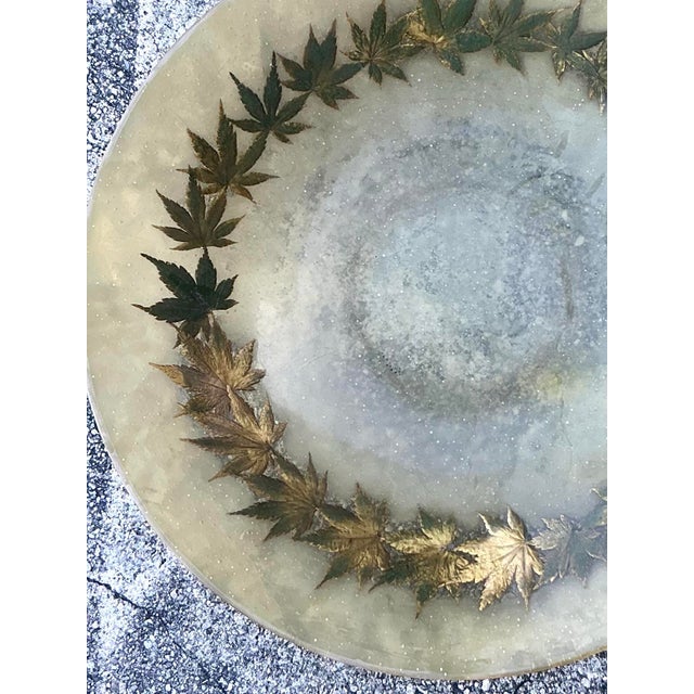 Vintage Boho Leaf Ring Resin Bowl | Chairish