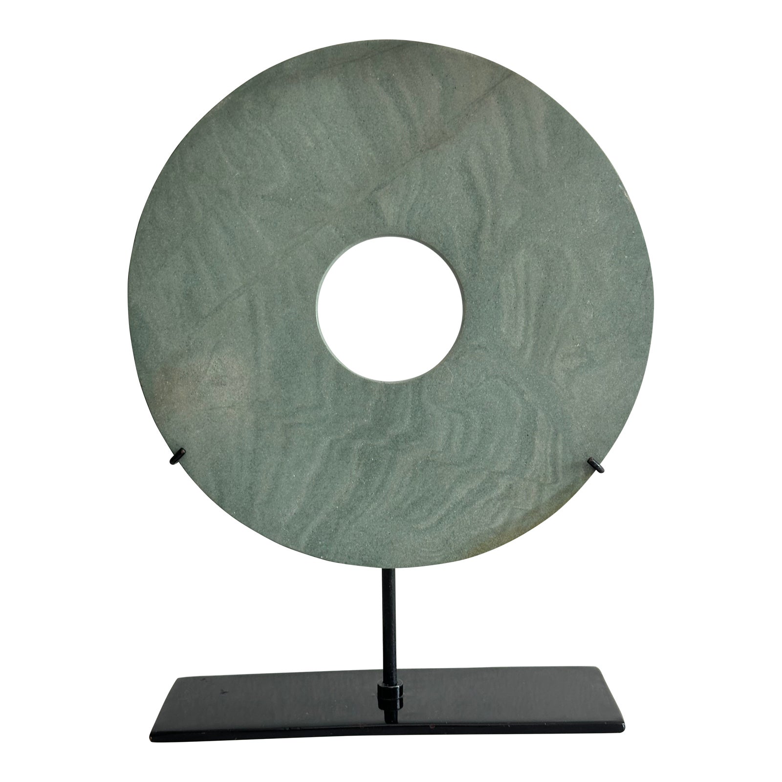 Marble Disc Sculpture on Stand | Chairish