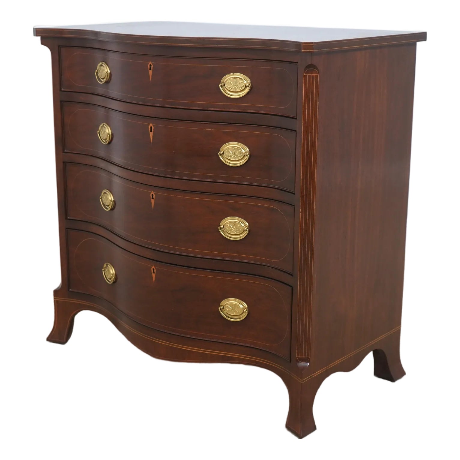 1990s Baker Colonial Williamsburg Inlaid Mahogany Virginia Chest | Chairish