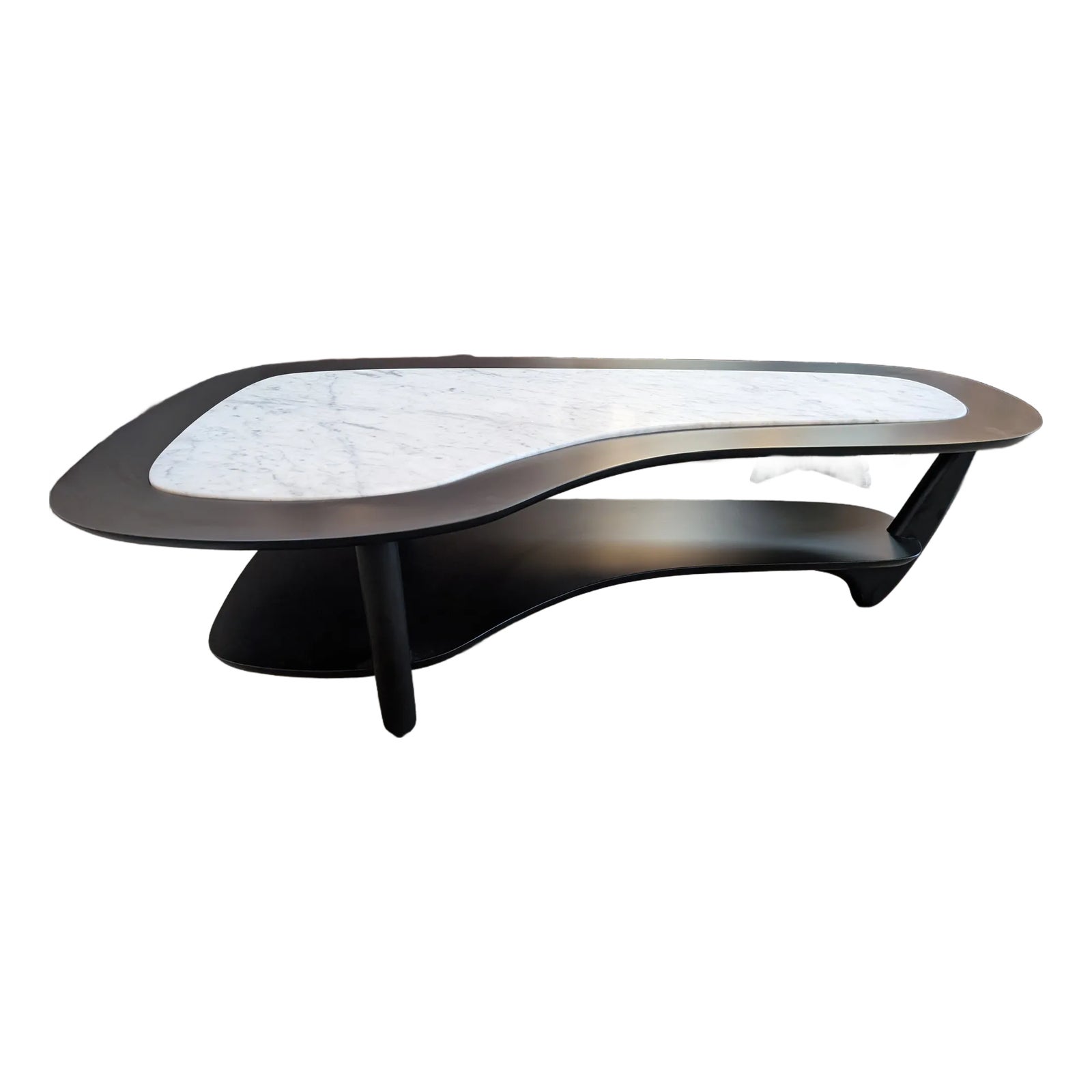 1960s Vintage Mid Century Lacquered/Marble Contour Coffee Table | Chairish