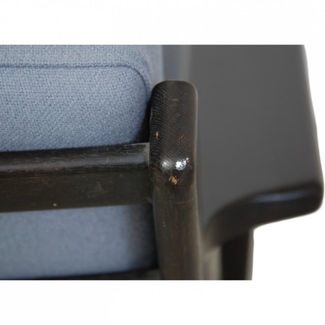 Black GE290 Chair in Blue Fabric by Hans Wegner, 1990s | Chairish