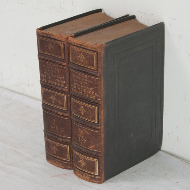 Early 20th Century Leather Bound French Scientific Dictionaries - Set ...