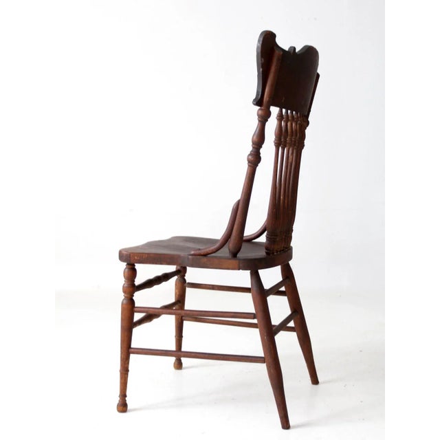 Antique Press Back Side Chair | Chairish