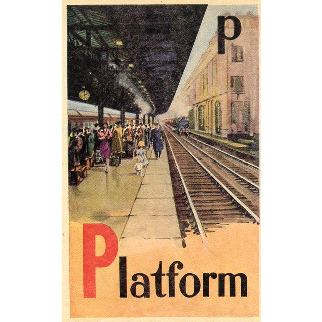 Vintage British Train Alphabet Print - Letter P | Chairish