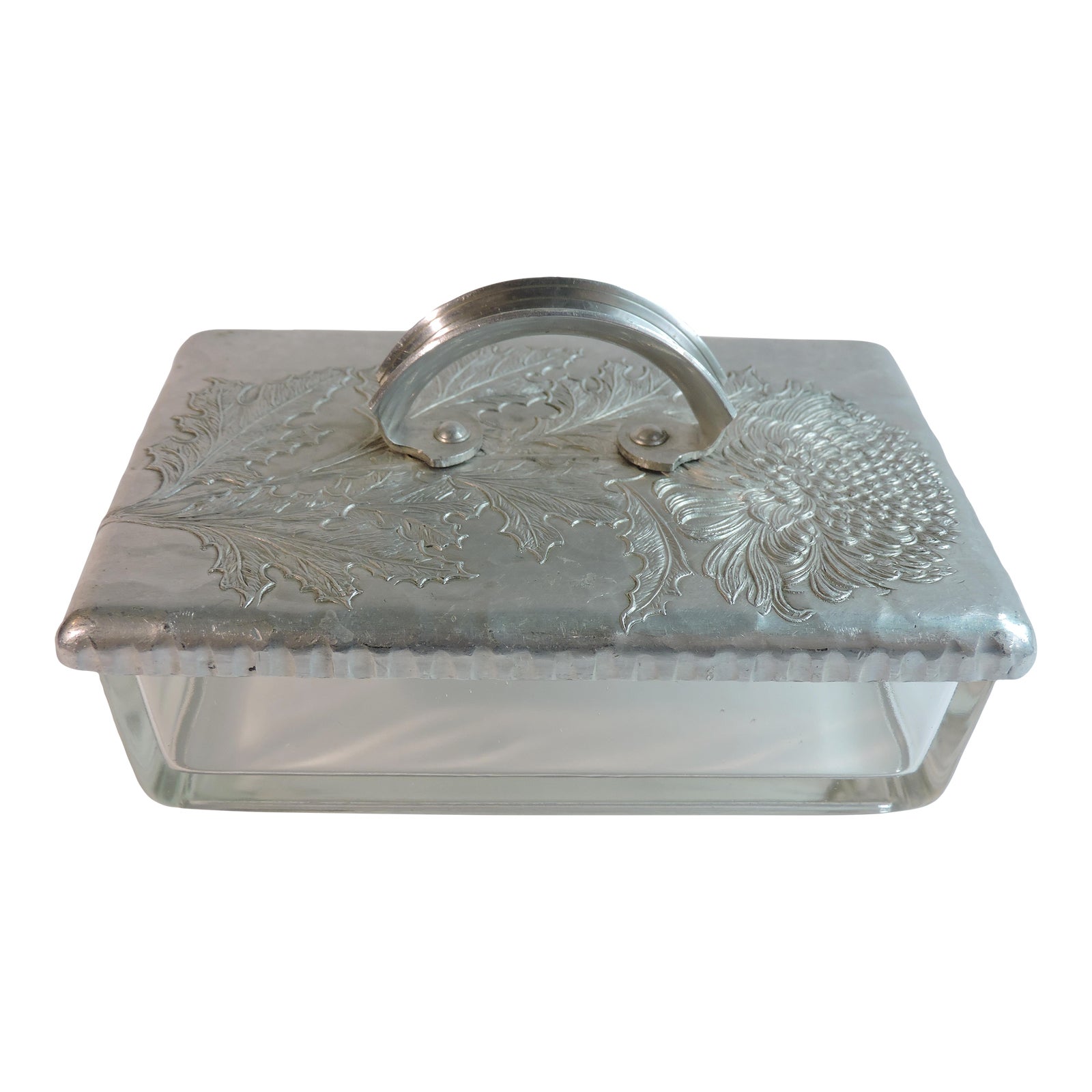 Vintage 1940's New Martinsville Glass Cigarette Box With Metal Lid ...