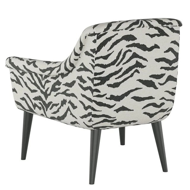 West Loop Chair in Cream Black Linen Zebra | Chairish