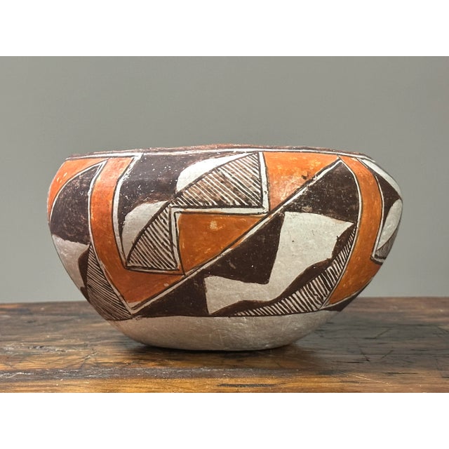 Antique Polychrome Native Acoma Pottery Bowl | Chairish