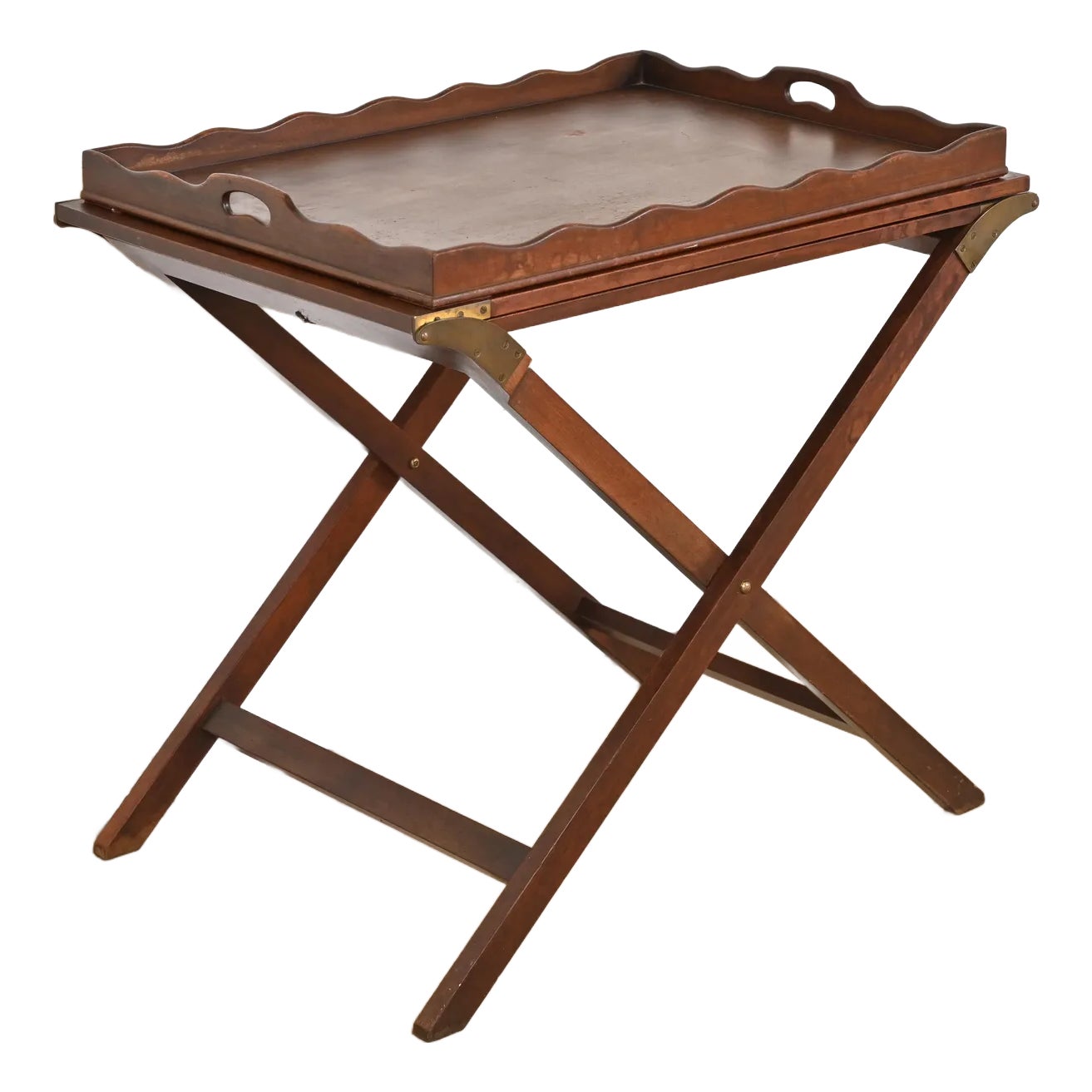 Baker Furniture Mid-Century Campaign Mahogany Extending Butler Stand ...