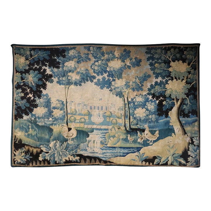 18th Century French Hen Tapestry | Chairish