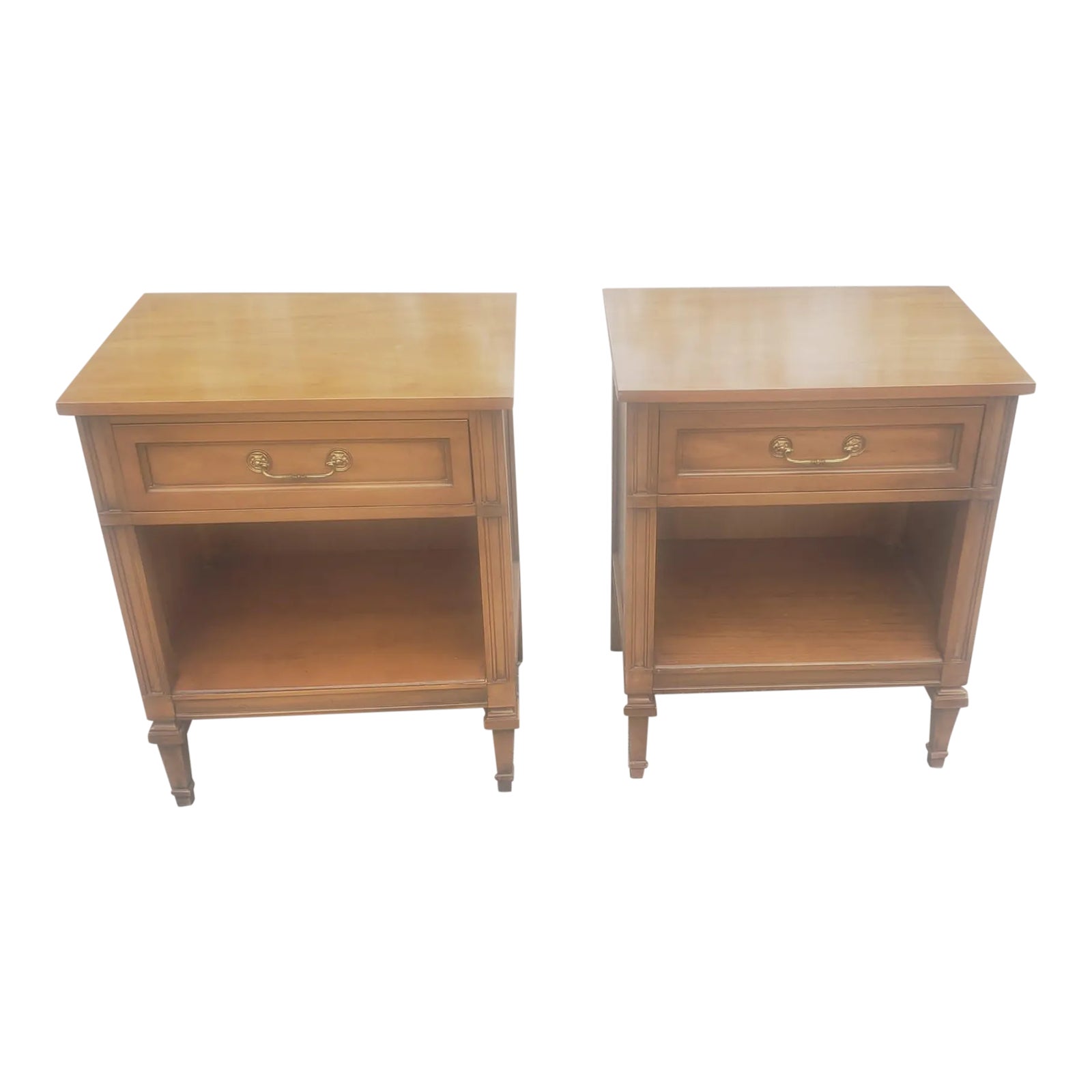 Mid 20th Century Vintage Contemporary Louis XIV Nightstands Side End ...