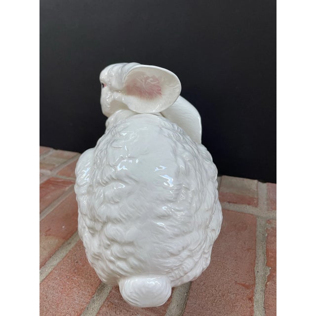Vintage Large Ceramic White Rabbit | Chairish