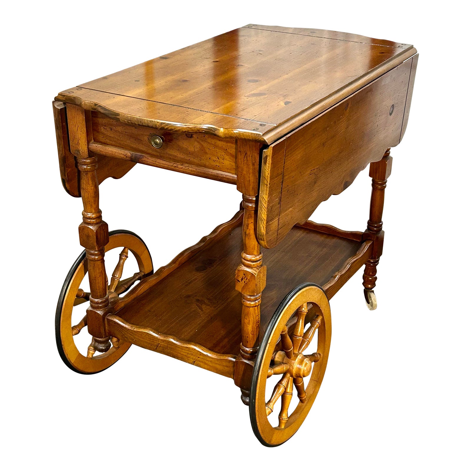 Early 20th Century Pine Tea Cart | Chairish
