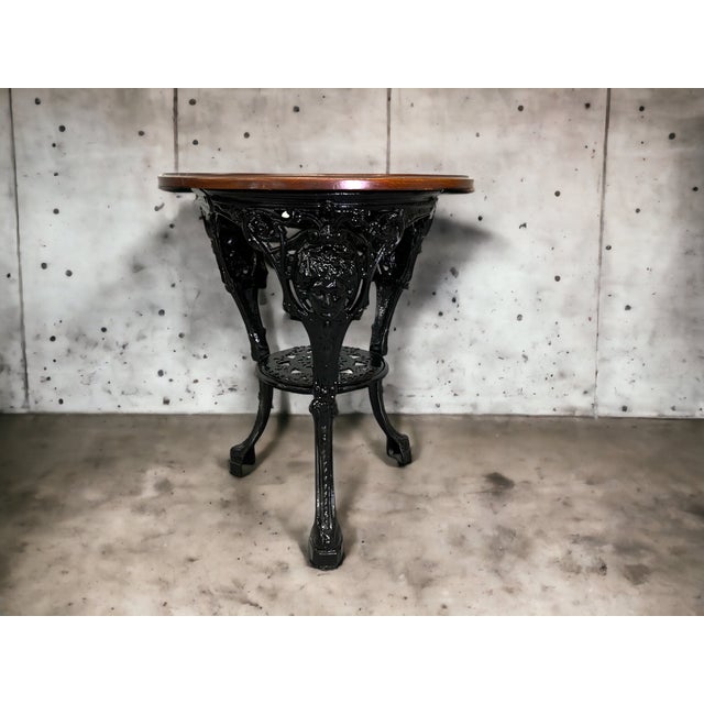 Vintage English Cast Iron Pub Table, Black | Chairish