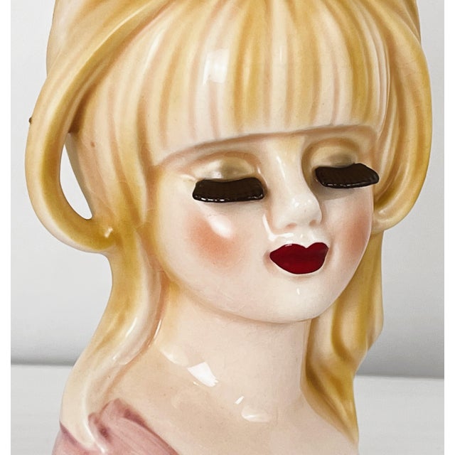 1950's Rubens Japan Porcelain Head Vase With Original Label | Chairish