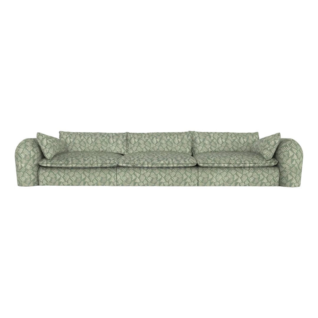 Modern Comfy Sofa in Seafoam Fabric by Collector | Chairish