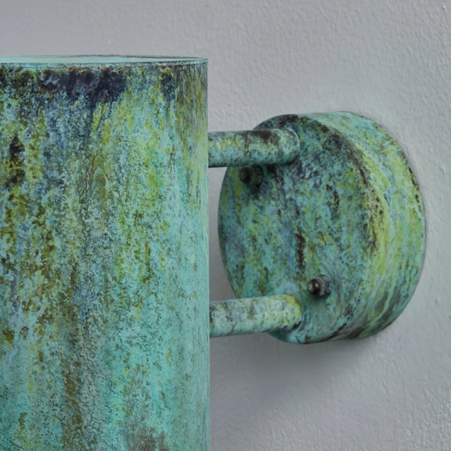 Hans-Agne Jakobsson C627/110 'Rulle' Verdigris Patinated Outdoor Sconce | Chairish