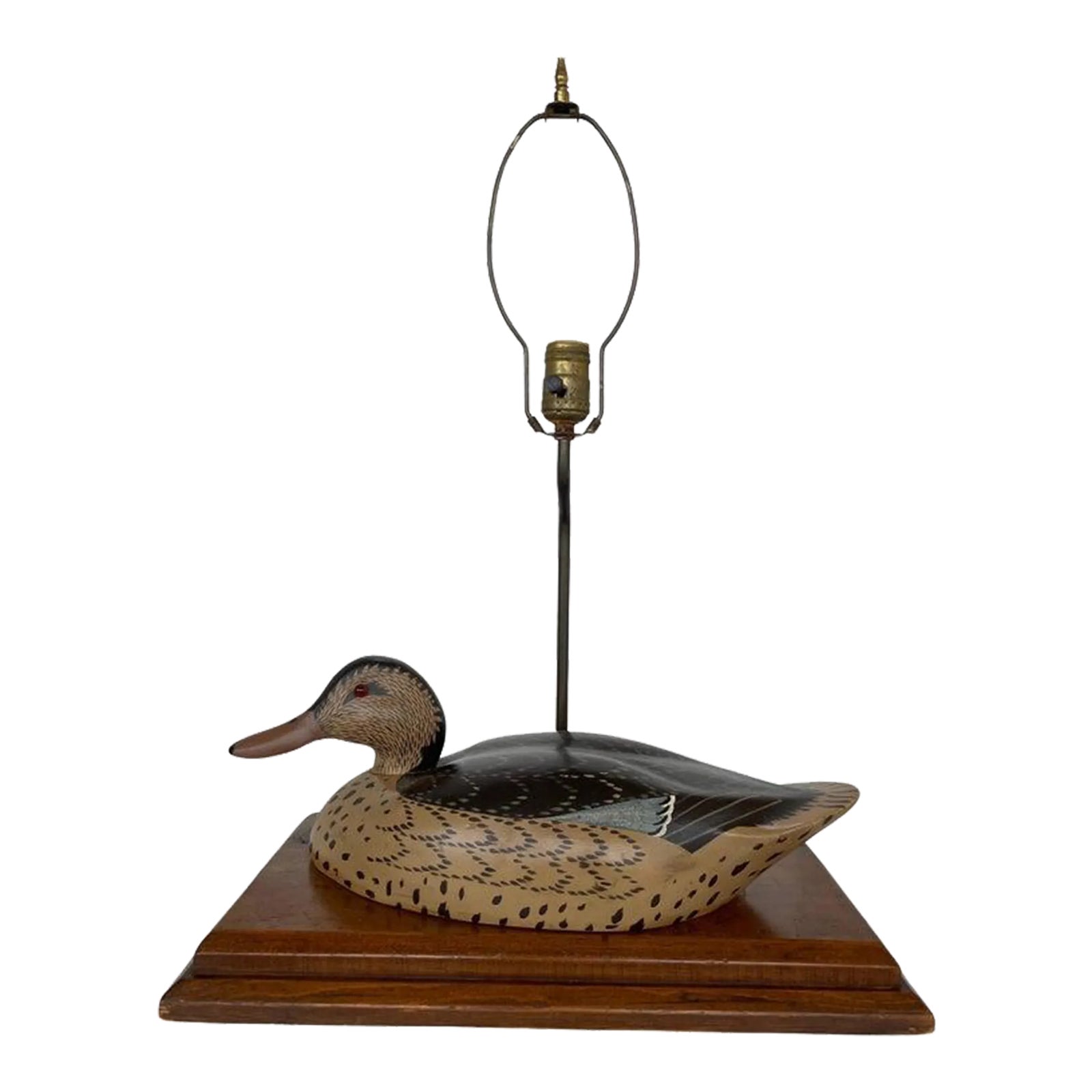 Midcentury Table Lamp Duck Decoy Painted | Chairish
