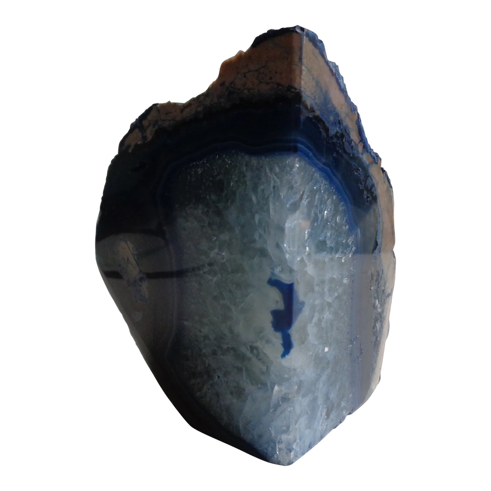 1970s Royal Blue Geode Bookend Art Objet, Brazil | Chairish