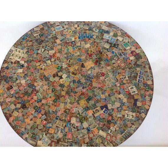 1970s Mid-Century Modern Lane Furniture Mailing Stamps Coffee Table ...