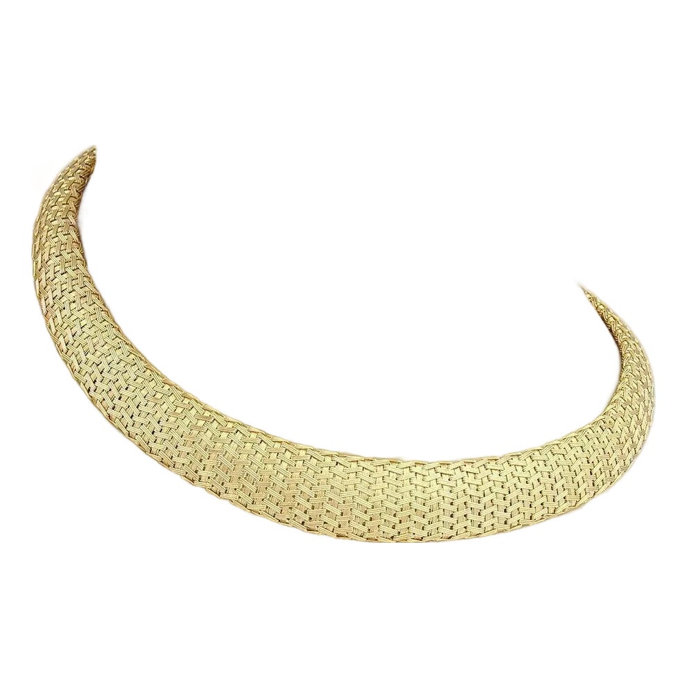 Roberto Coin 18k Yellow Gold Woven Silk Graduated Collar Necklace ...