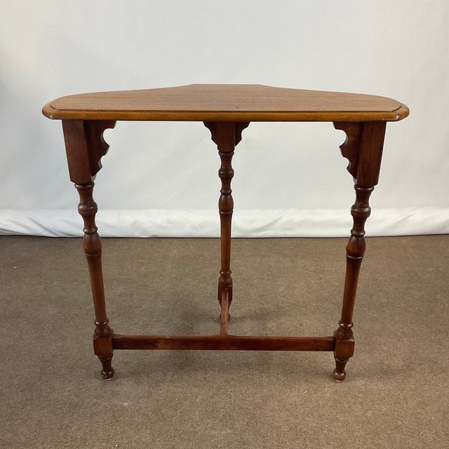 Early 20th Century Antique Maple 3-Legged Demi-Lune Accent Table | Chairish