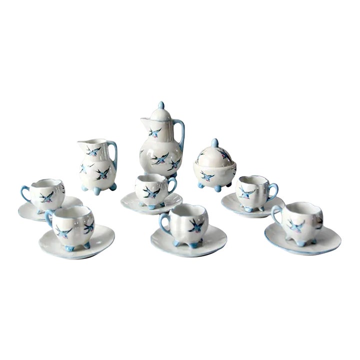 Antique German Miniature Tea Set - 15 Piece | Chairish