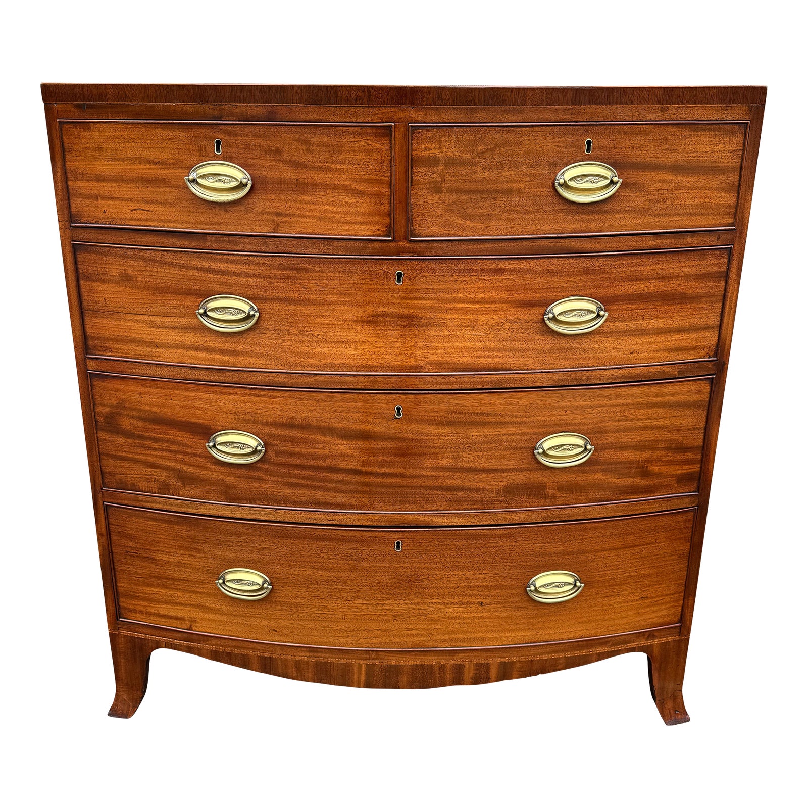 19th Century English Bowfront Chest | Chairish
