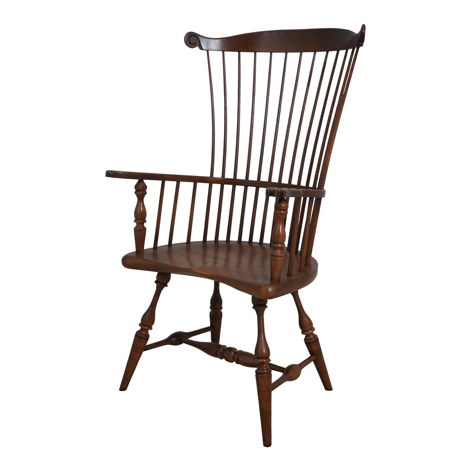 Frederick Duckloe High Comb Back Windsor Chair Oak & Maple Woods | Chairish