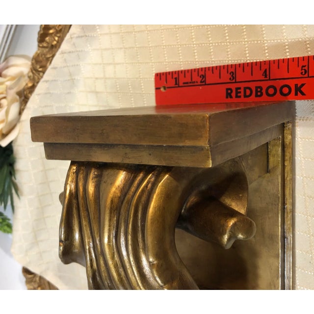Pair of Vintage Gold Composite Corbels â€œWoodâ€ | Chairish