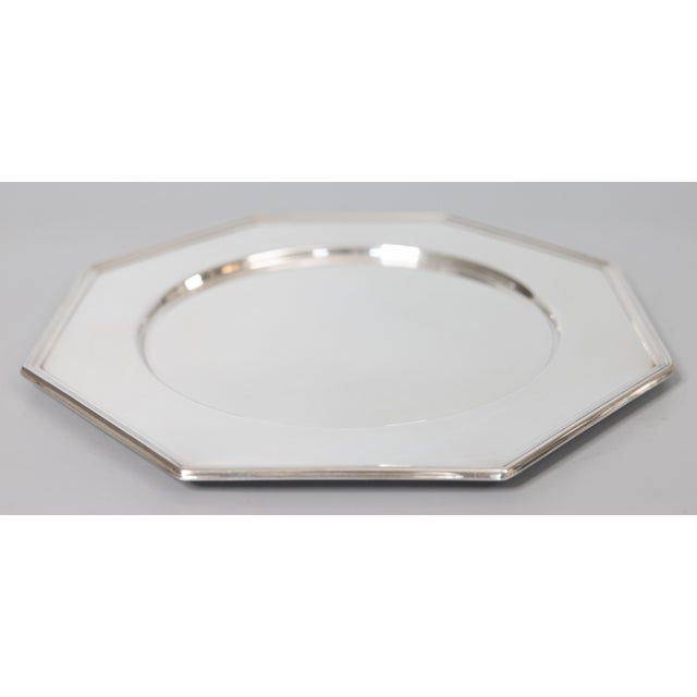 Vintage English Silver Plate Octagonal Barware Drinks Tray | Chairish