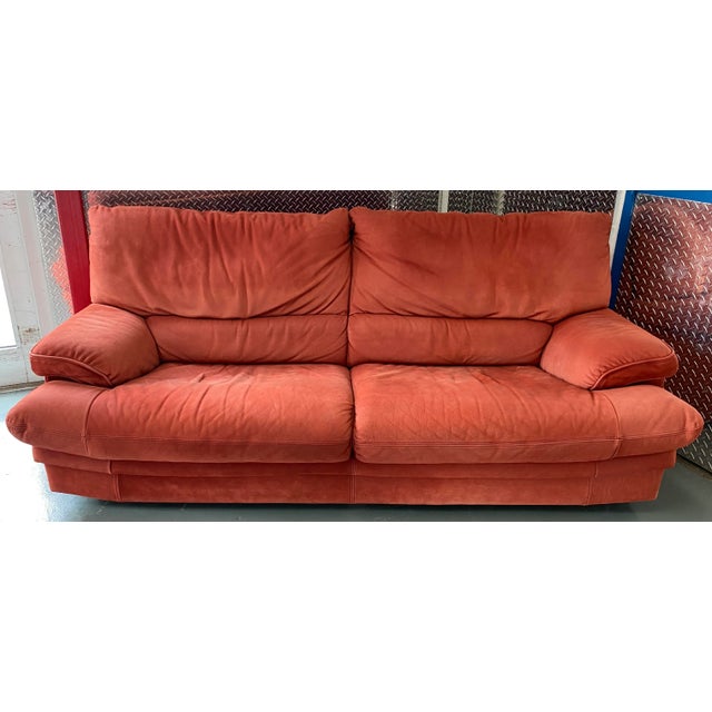 Salotti Italian Leather 2 Seater Sofa and Lounge Chair Set | Chairish