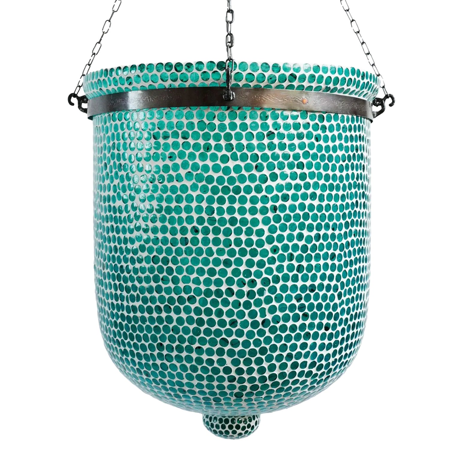 Blue Mosaic Bucket Pendant Light, Large | Chairish