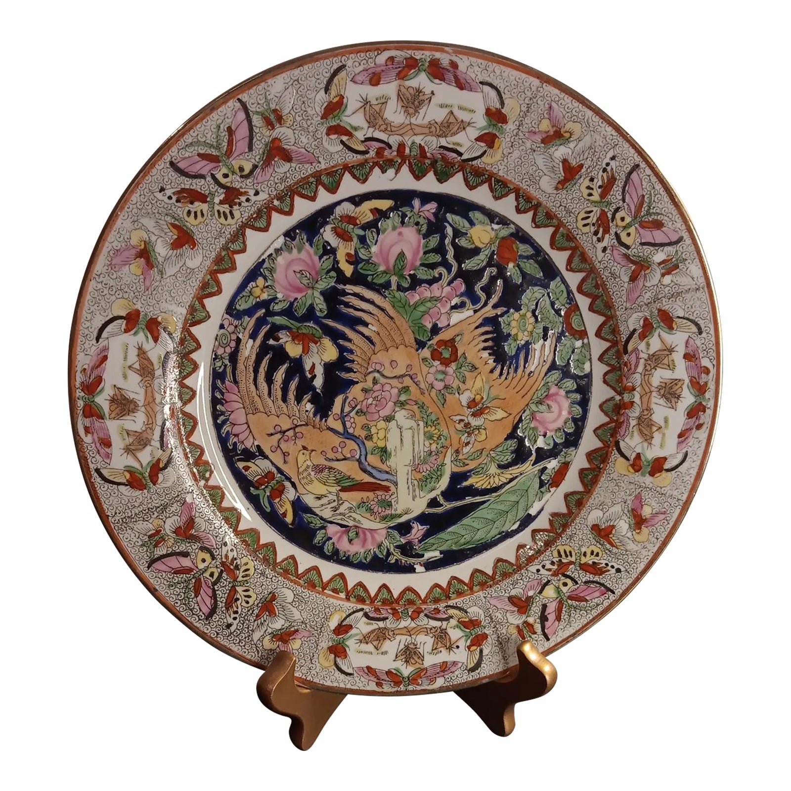 1940s Japanese Imari Design Decorative Plate Made in Macau | Chairish