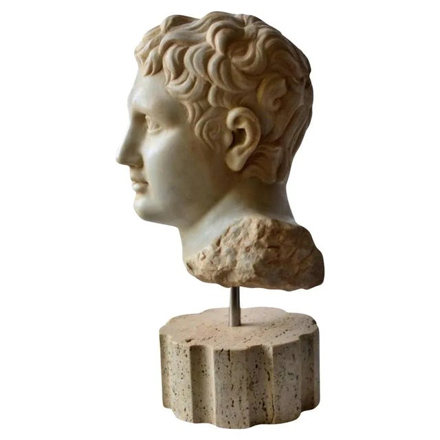 20th Century Italian Sculpture Lisippea Apoxiomenos Head in Marble ...