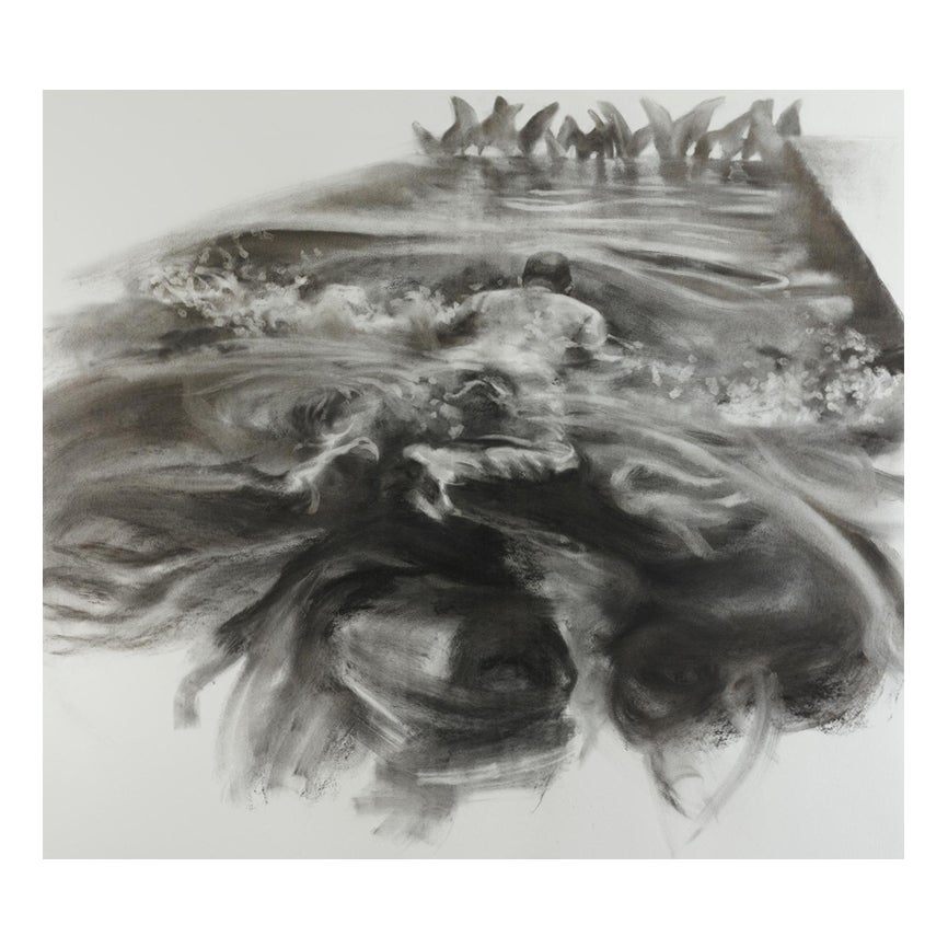 Patsy McArthur, Waterway, Charcoal Drawing, 2023 | Chairish