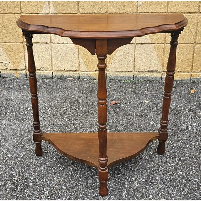 Mid 20th Century Edwardian Style Tiered Mahogany Console Table | Chairish