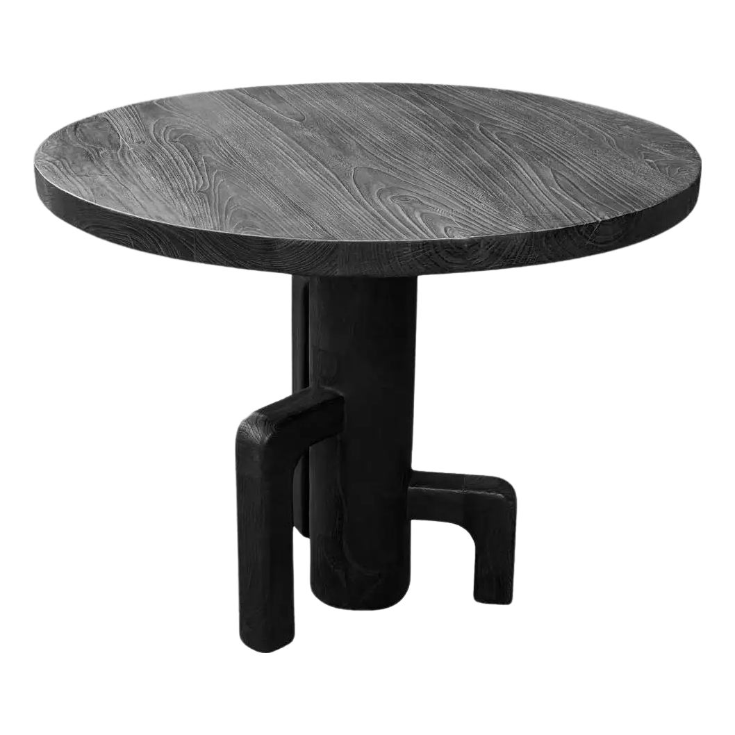 Teak Wood Table, Stunning Wood Textures Burnt Black Finish, Modern ...