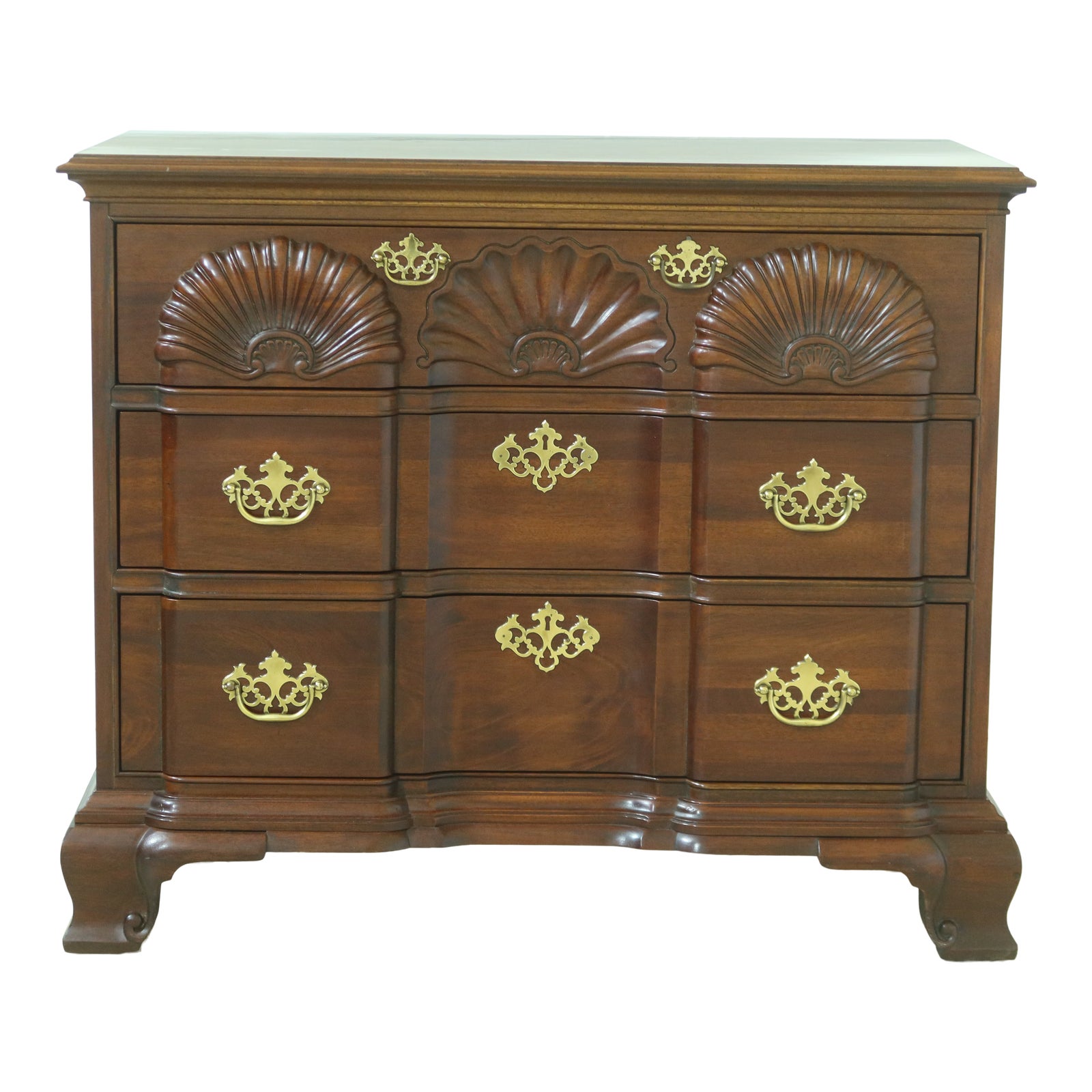 Mahogany Block Front Goddard Townsend Style Chest | Chairish