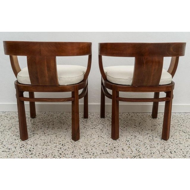 Art Deco Mid-Century Carl Bergsten Style Faux Shagreen and Teak Chairs ...