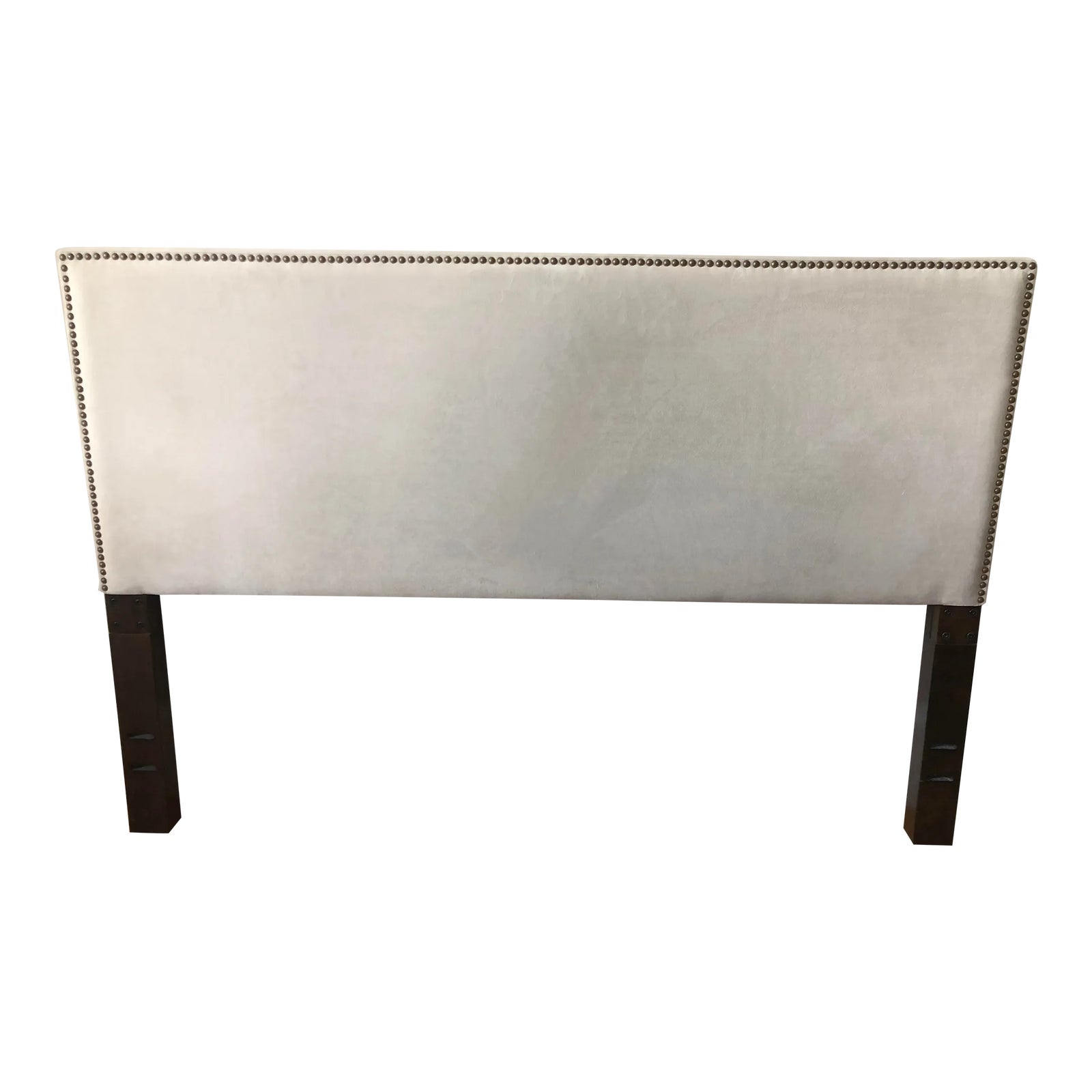 West Elm Upholstered Velvet Queen Headboard | Chairish