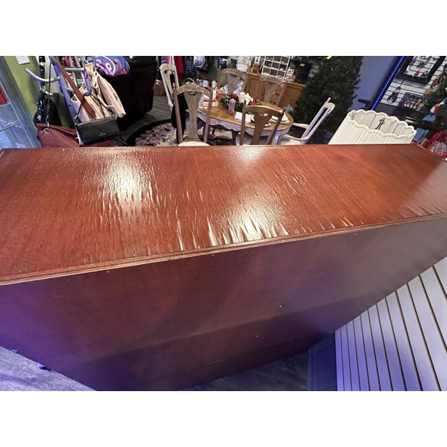 Mid Century Modern Glass Sliding Doors Curio China Display Case Cabinet ...