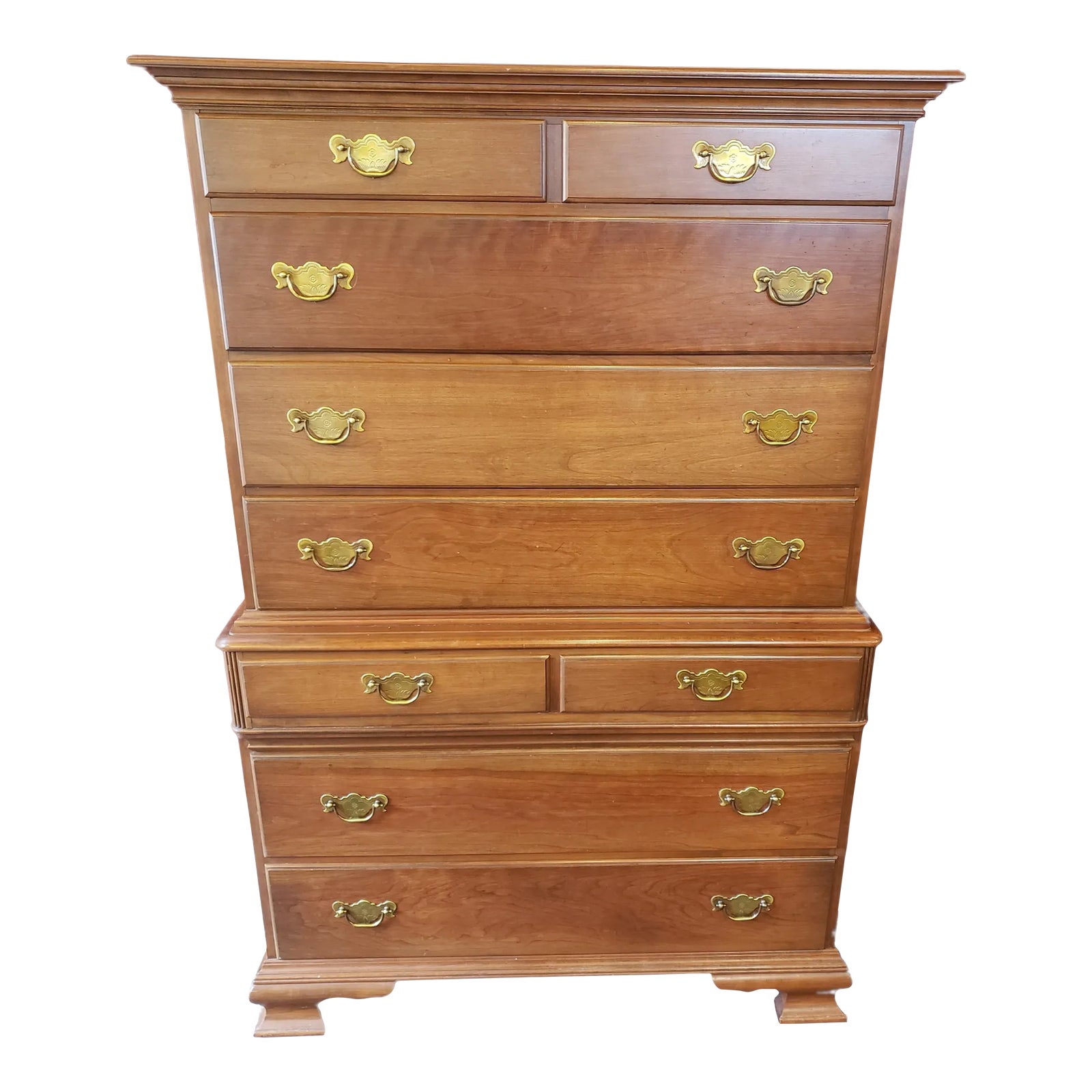 Late 20th Century Pennsylvania House 9 Drawer Mahogany Highboy Chest of ...