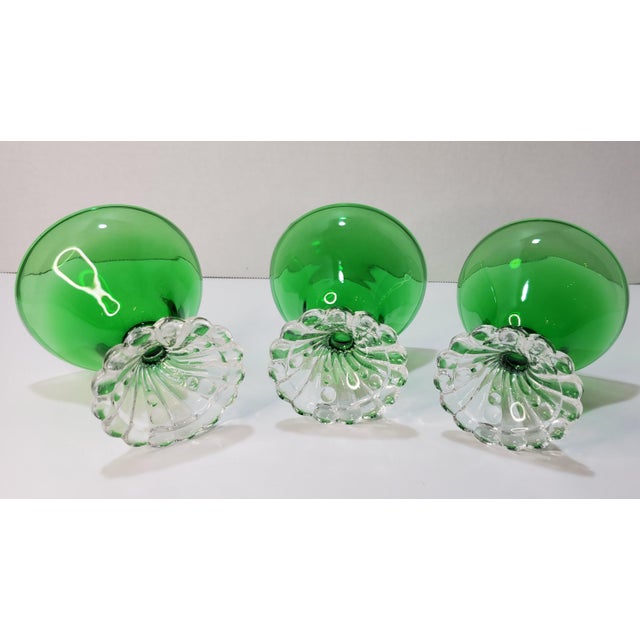 1940s Anchor Hocking Forrest 3 Green Burple Glasses Set of 3 | Chairish